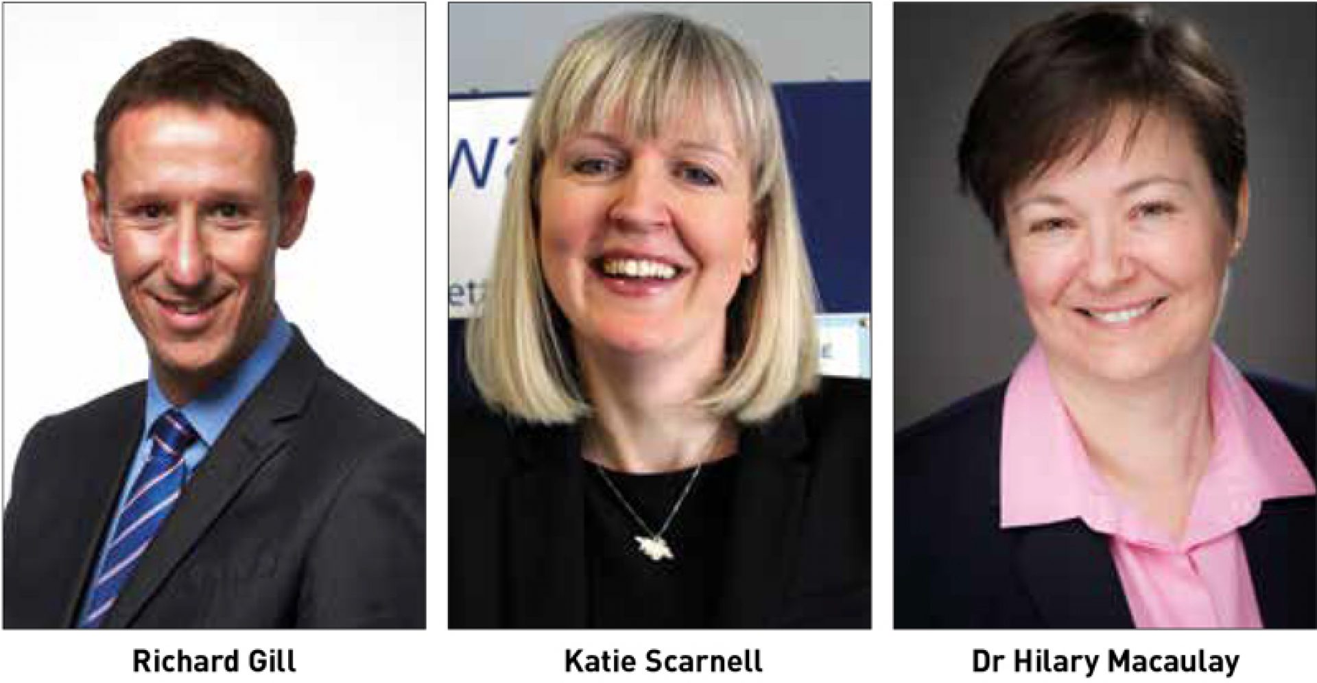 Movers and Shakers: Richard Gill, Katie Scarnell and Dr Hilary Macaulay