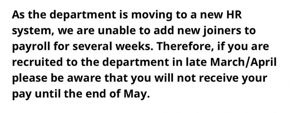 DfE job ad warned applicants wouldn't be paid for 2 months