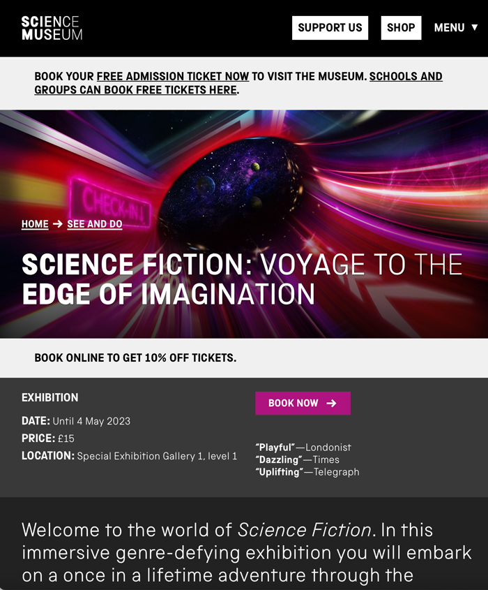 The Review: Science fiction exhibition at the Science Museum